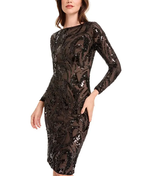 white christmas dresses Emmalyn Dress – Dress the Population main image 0