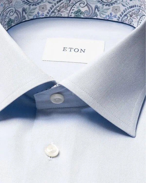 Eton Twill Long Sleeve Button Front Shirt