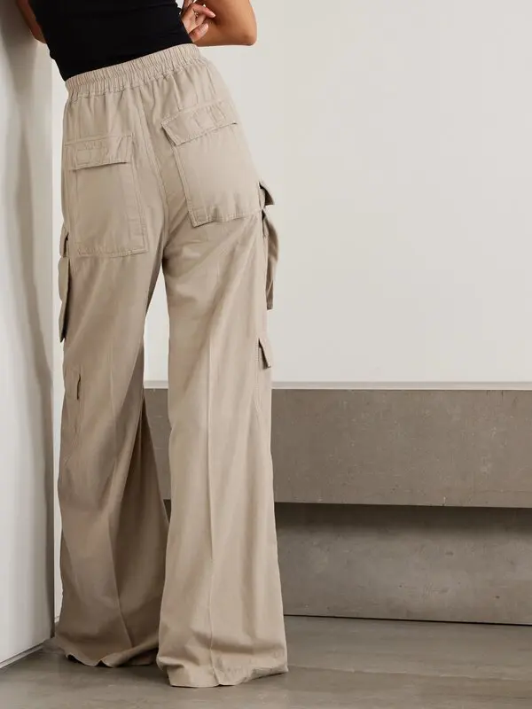 Rick Owens Jumbo Belas Cotton-twill Wide-leg Cargo Pants - Neutrals