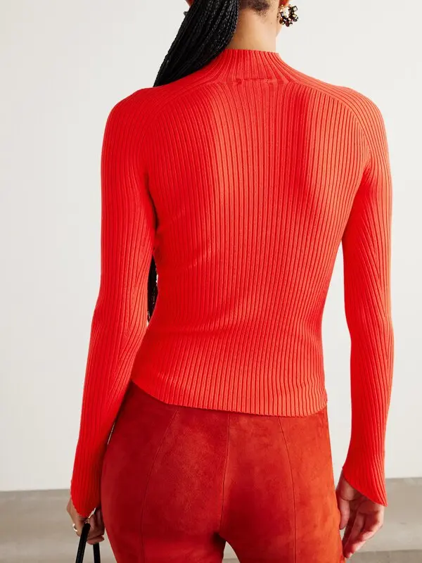 COURREGES Ribbed-knit Top