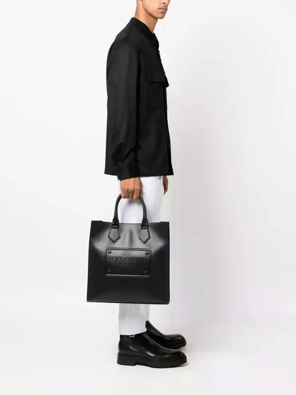 Dolce & Gabbana Logo-embossed Leather Tote Bag