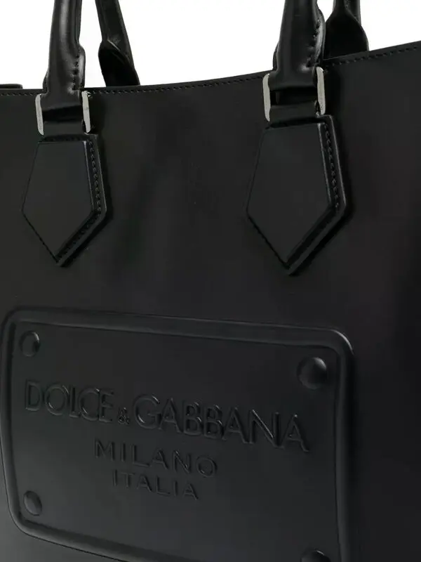 Dolce & Gabbana Logo-embossed Leather Tote Bag
