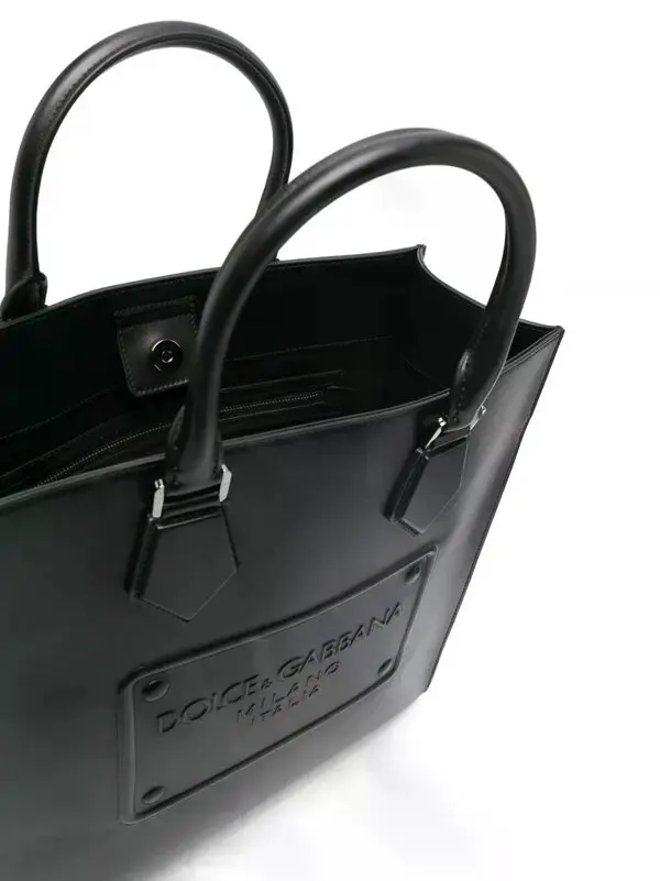 Dolce & Gabbana Logo-embossed Leather Tote Bag