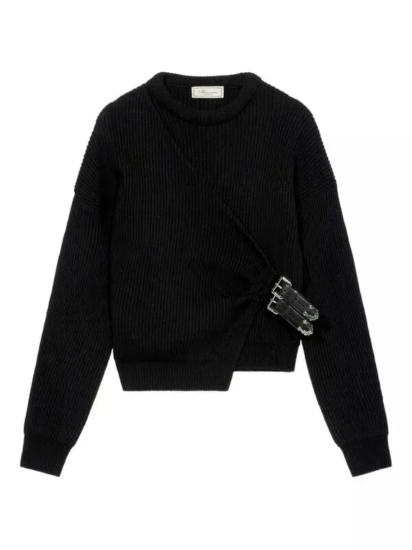 Blumarine Ribbed Buckle-fastening Sweater