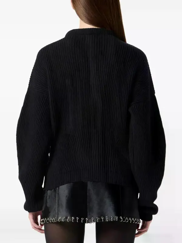 Blumarine Ribbed Buckle-fastening Sweater