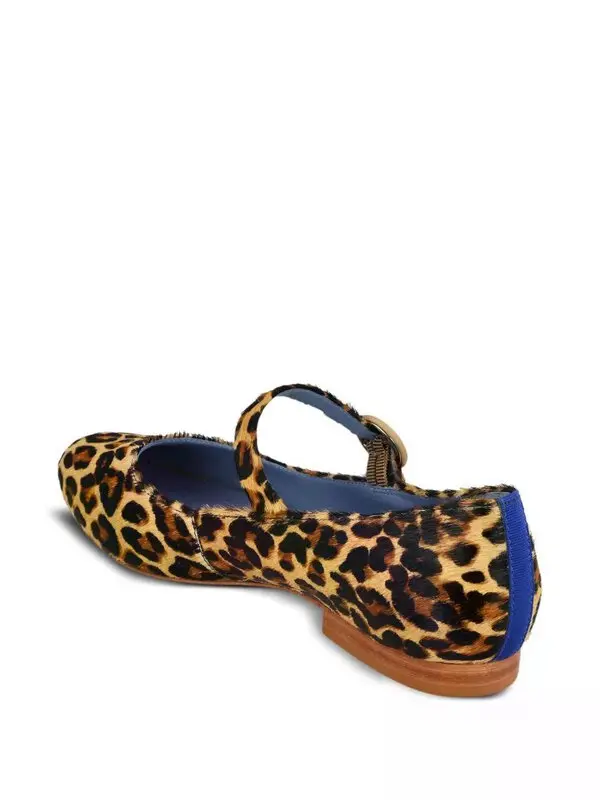 BIRD&CO Leopard-print Buckle Flats
