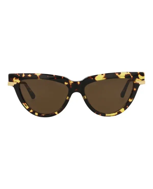Bottega Veneta Cat Eyeframe Recycled Acetate Sunglasses - Havana Gold Brown (bv1265s/30014573/002)