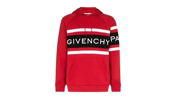 Givenchy Paris Embroidered Logo Hoodie - Red
