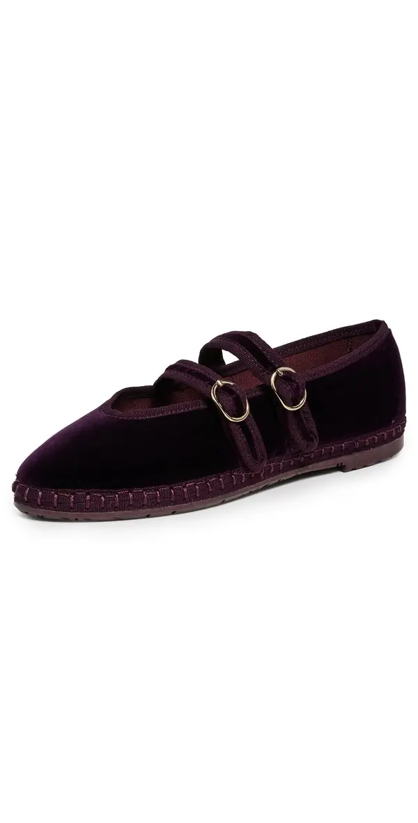 FLABELUS Claire Velvet Mary Jane Flats