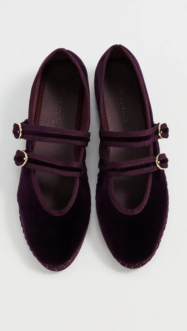 FLABELUS Claire Velvet Mary Jane Flats