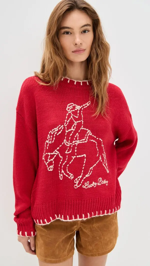BAILEY ROSE Embroidered Pullover Sweater