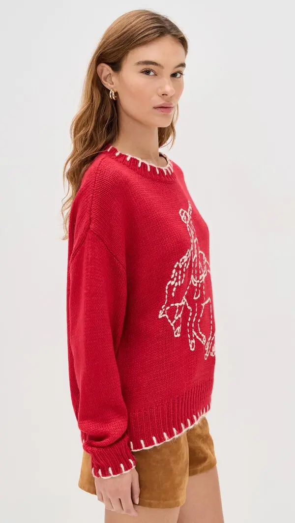 BAILEY ROSE Embroidered Pullover Sweater