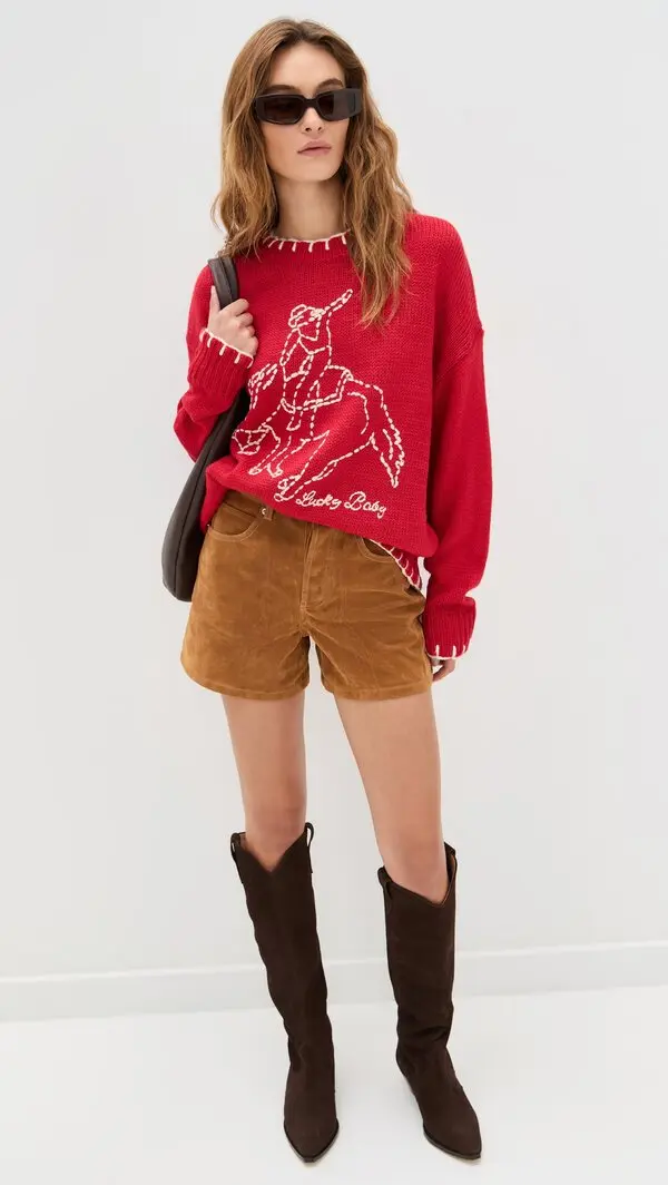 BAILEY ROSE Embroidered Pullover Sweater