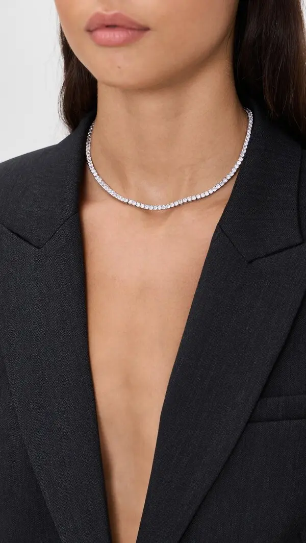 Shashi Medium Tennis Necklace - Silver