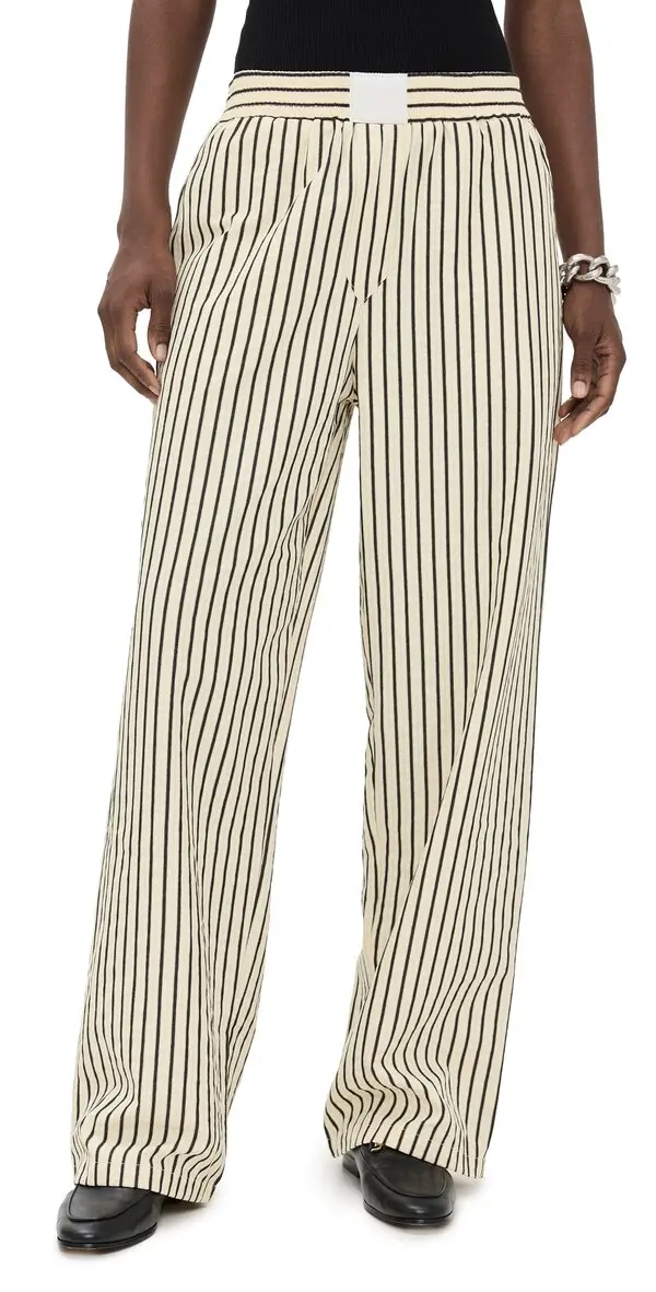 Lioness Cobain Wide Leg Pants - Cream Stripe