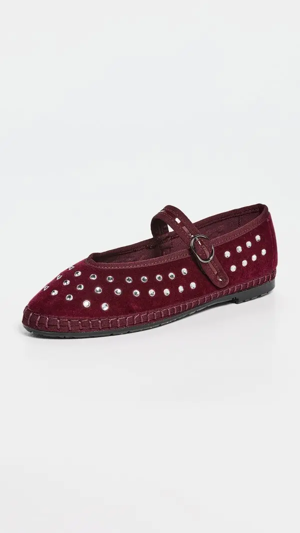 FLABELUS Mae Velvet Mary Jane Flats
