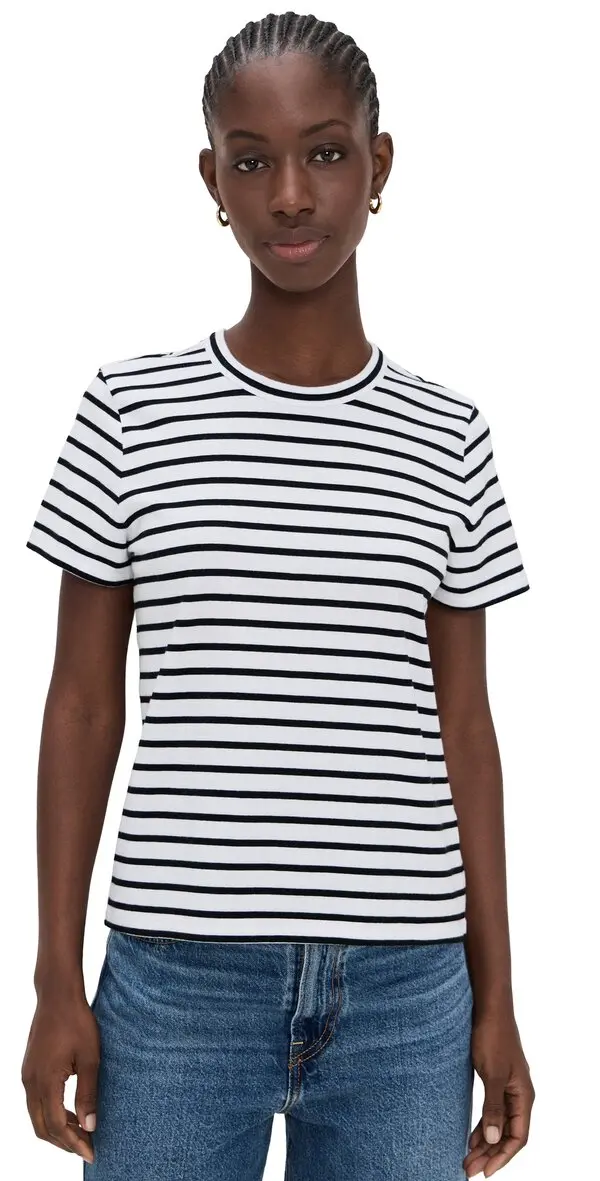 Madewell Stripe Crewneck T-shirt - B&w Stripe