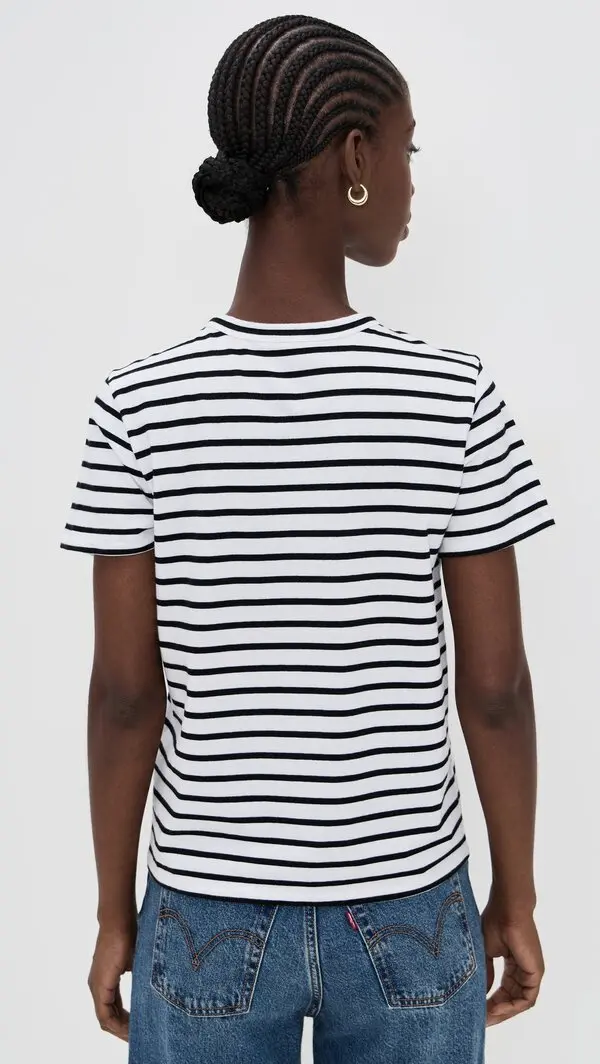 Madewell Stripe Crewneck T-shirt - B&w Stripe