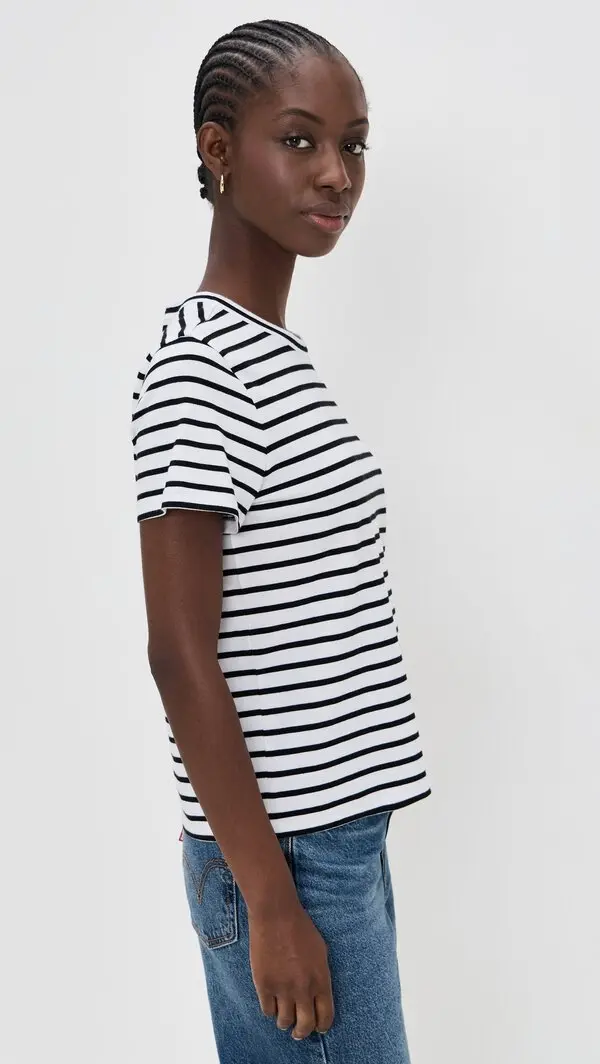 Madewell Stripe Crewneck T-shirt - B&w Stripe