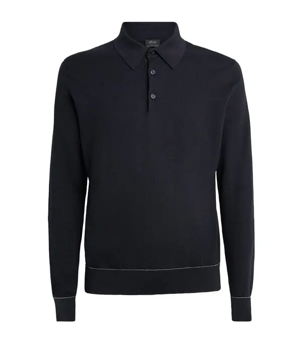 Brioni Cotton Contrast-stitch Polo Shirt