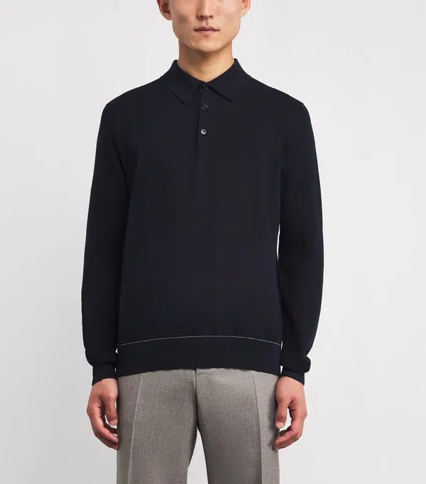Brioni Cotton Contrast-stitch Polo Shirt