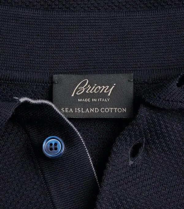 Brioni Cotton Contrast-stitch Polo Shirt