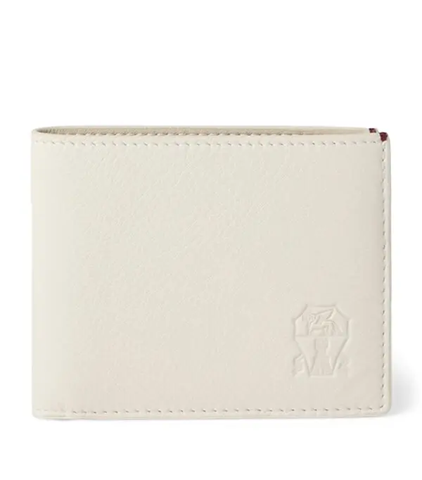Brunello Cucinelli Grained Leather Bifold Wallet - White