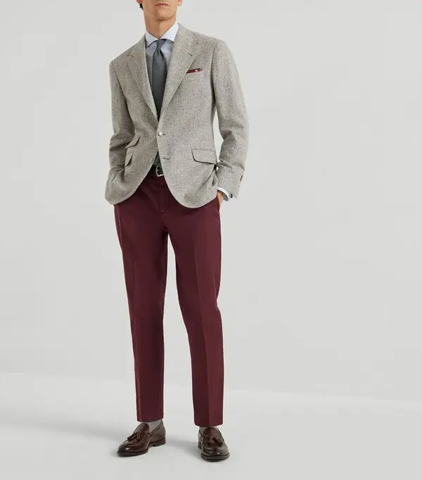 Brunello Cucinelli Stretch-cotton Tailored Trousers