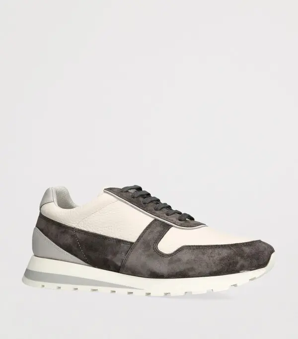 Brunello Cucinelli Suede And Calfskin Runner Sneakers