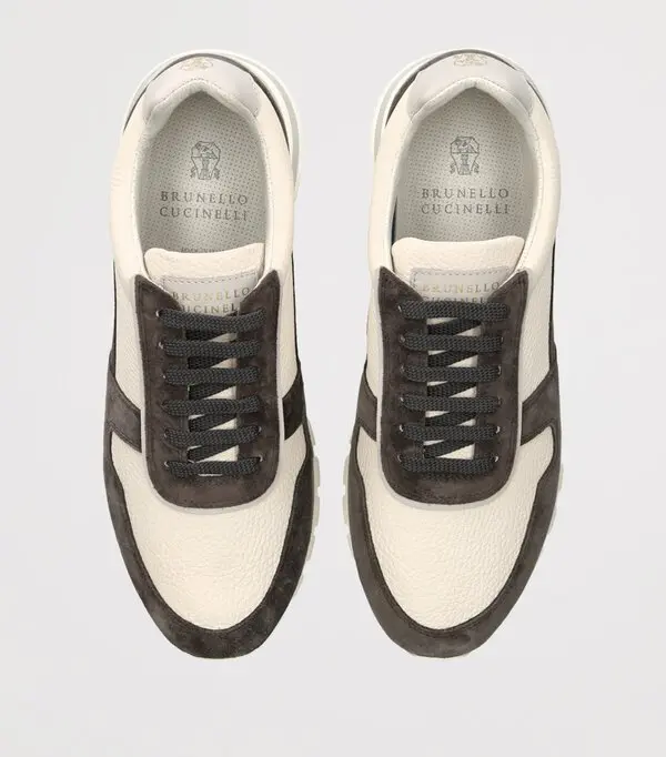 Brunello Cucinelli Suede And Calfskin Runner Sneakers
