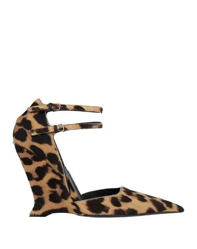 FERRAGAMO Pumps In Calfskin With Leopard Print - Beige