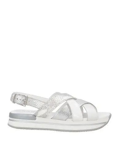 Hogan Leather Sandals - Silver