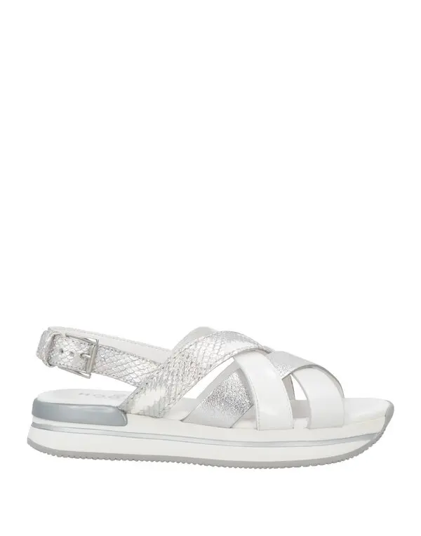 Hogan Leather Sandals - Silver
