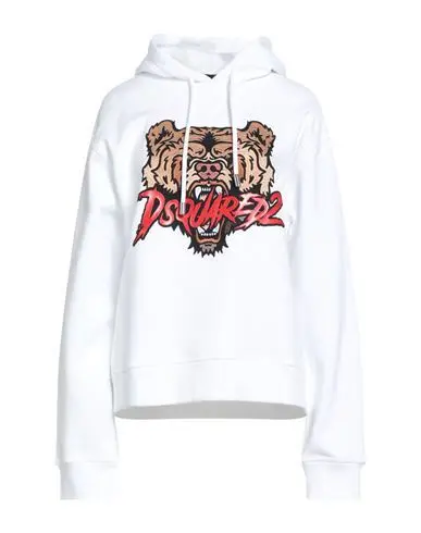 Dsquared2 Cotton Fleece Sweatshirt With Appliqués - White