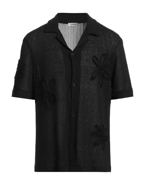 Sandro Shirt Ivory Size Polyester, Cotton - Black