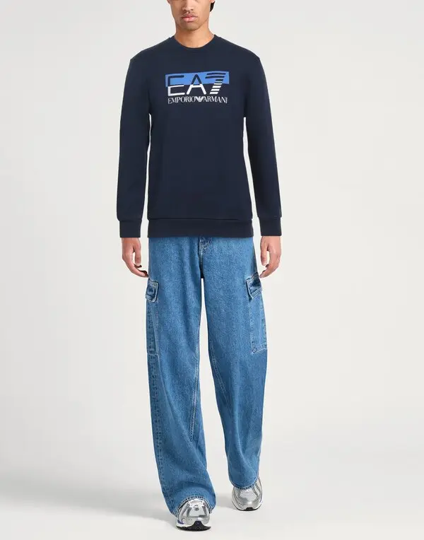 EA7 Cotton-blend Fleece Sweatshirt - Navy