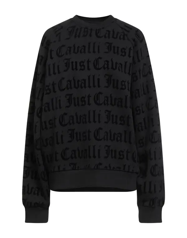 Just Cavalli Flocked Logo Print Sweatshirt