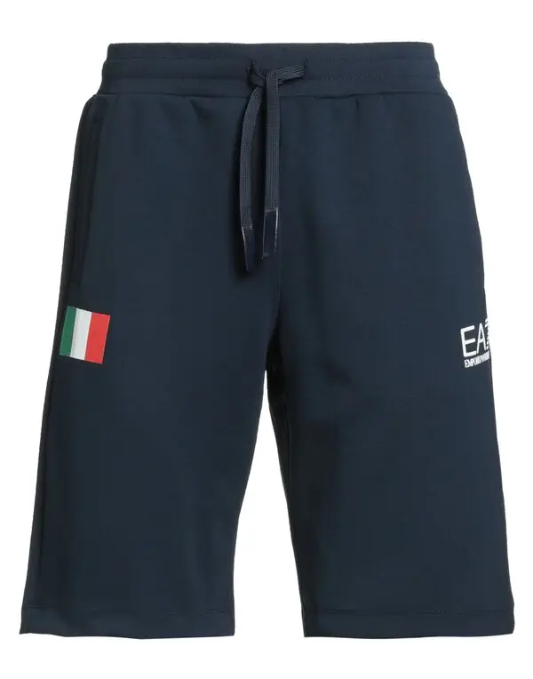 EA7 Athletic Solid Color Shorts - Blue