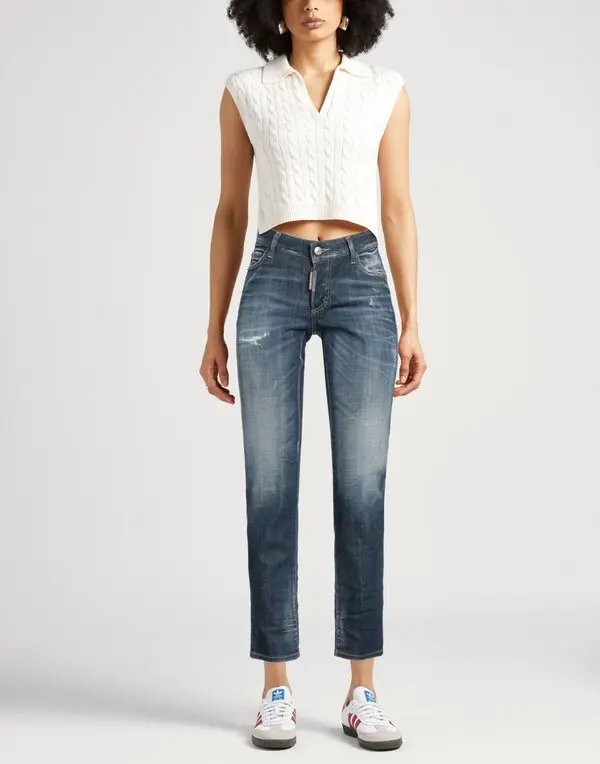 Dsquared2 Jeans Size Cotton, Elastane, Calfskin