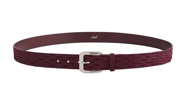 Kith Monogram Suede Leather Belt - Magma