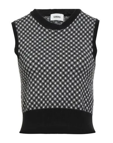 Sandro Checked Jacquard-knit Sleeveless Sweater