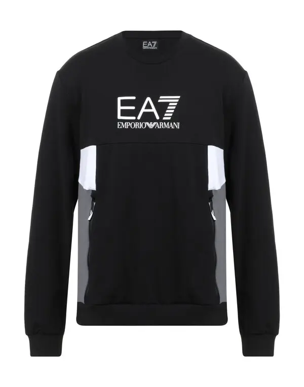 EA7 Cotton-blend French Terry Sweatshirt - Black