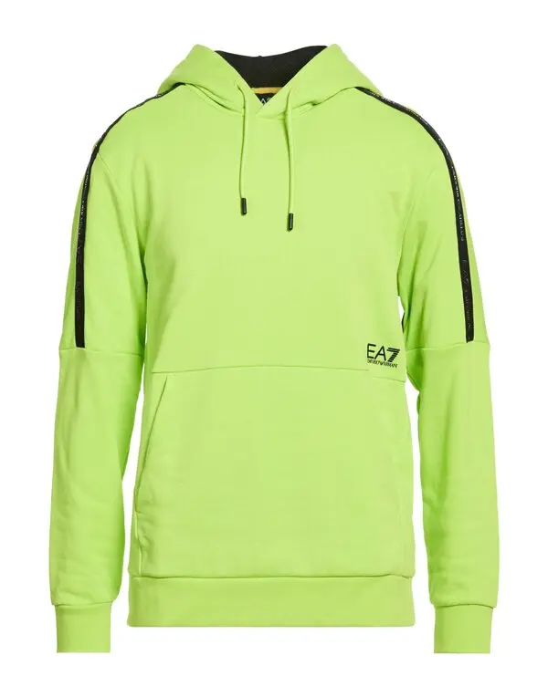 EA7 Cotton-blend Sweatshirt With Logo And Striped Details - Green