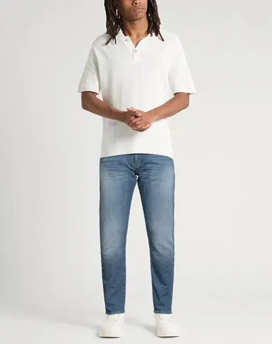 Armani Exchange Tapered Jeans In Medium Wash Denim