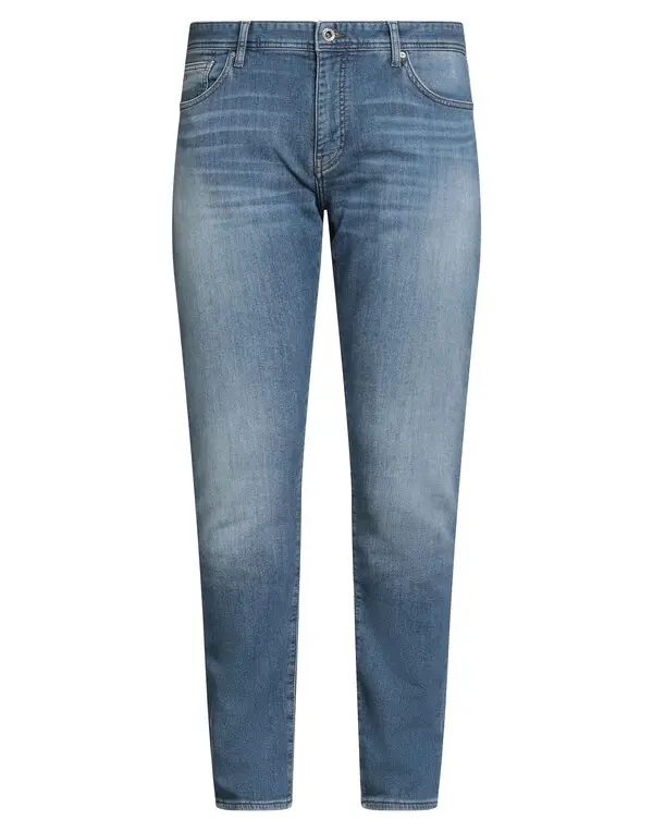 Armani Exchange Tapered Jeans In Medium Wash Denim
