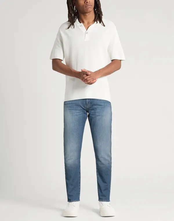 Armani Exchange Tapered Jeans In Medium Wash Denim