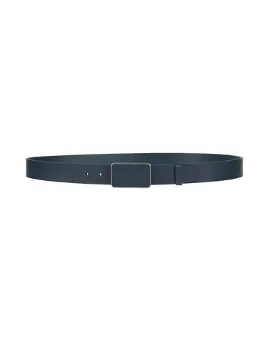 Dolce & Gabbana Calfskin Belt With Logo Buckle - Navy