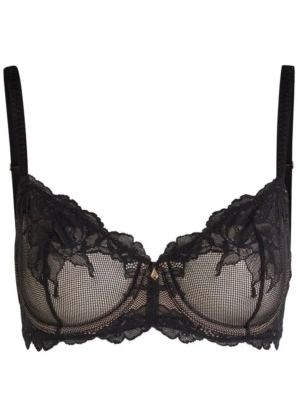 Wacoal Vivid Attraction Tulle Underwired Bra - Black