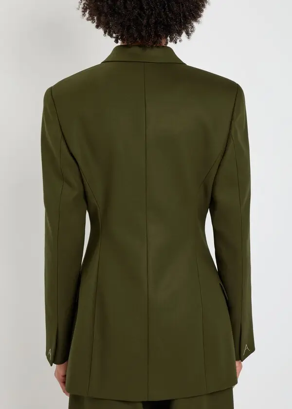 Alaïa Double-breasted Cotton Blazer - Olive