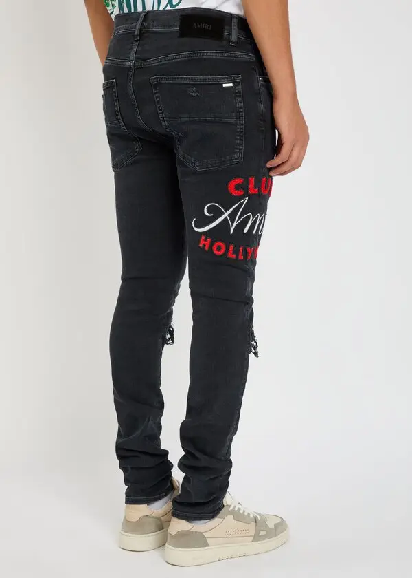 Amiri Appliquéd Skinny Jeans - Black